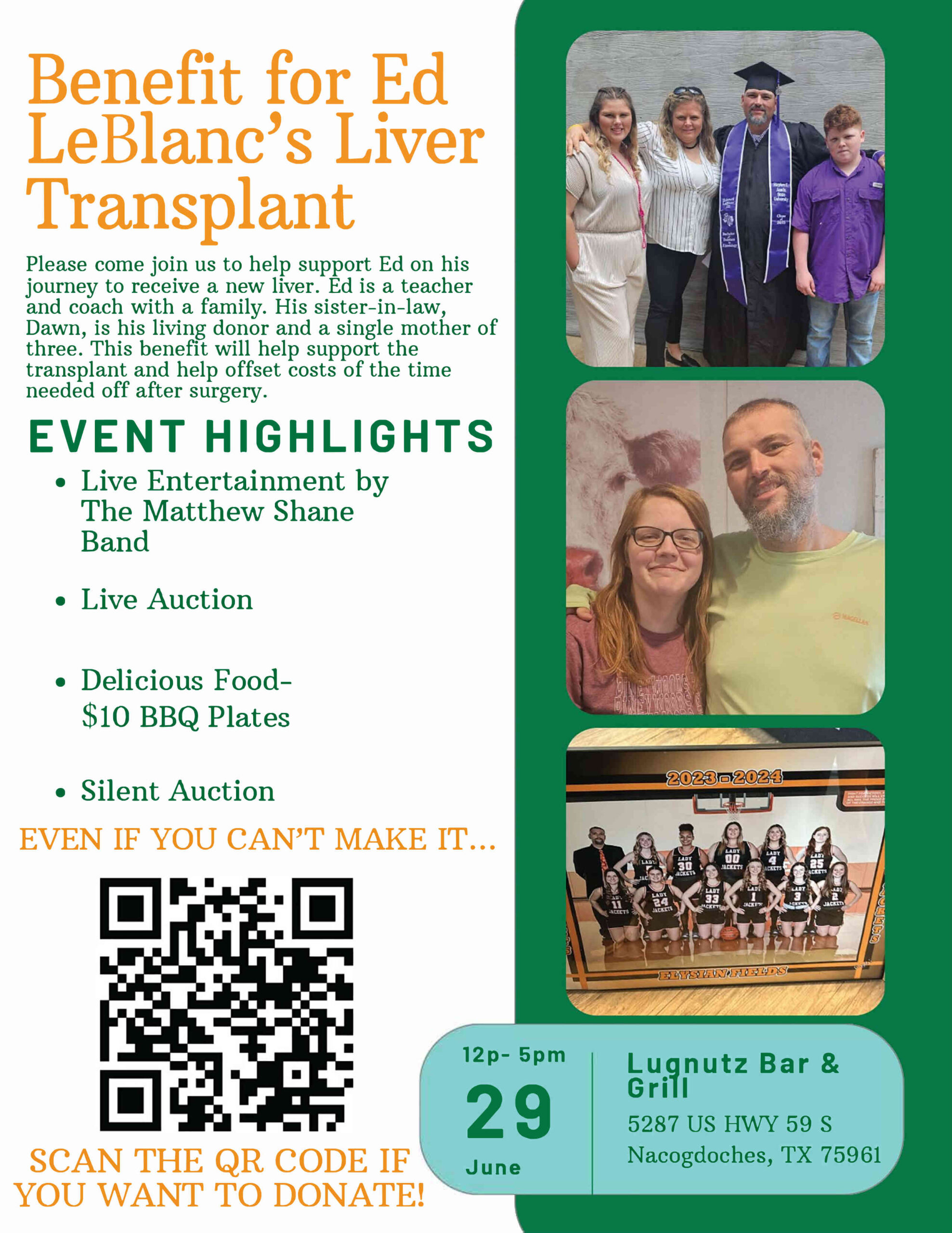 Benefit for Ed Leblanc's Liver Transplant on Saturday, June 30