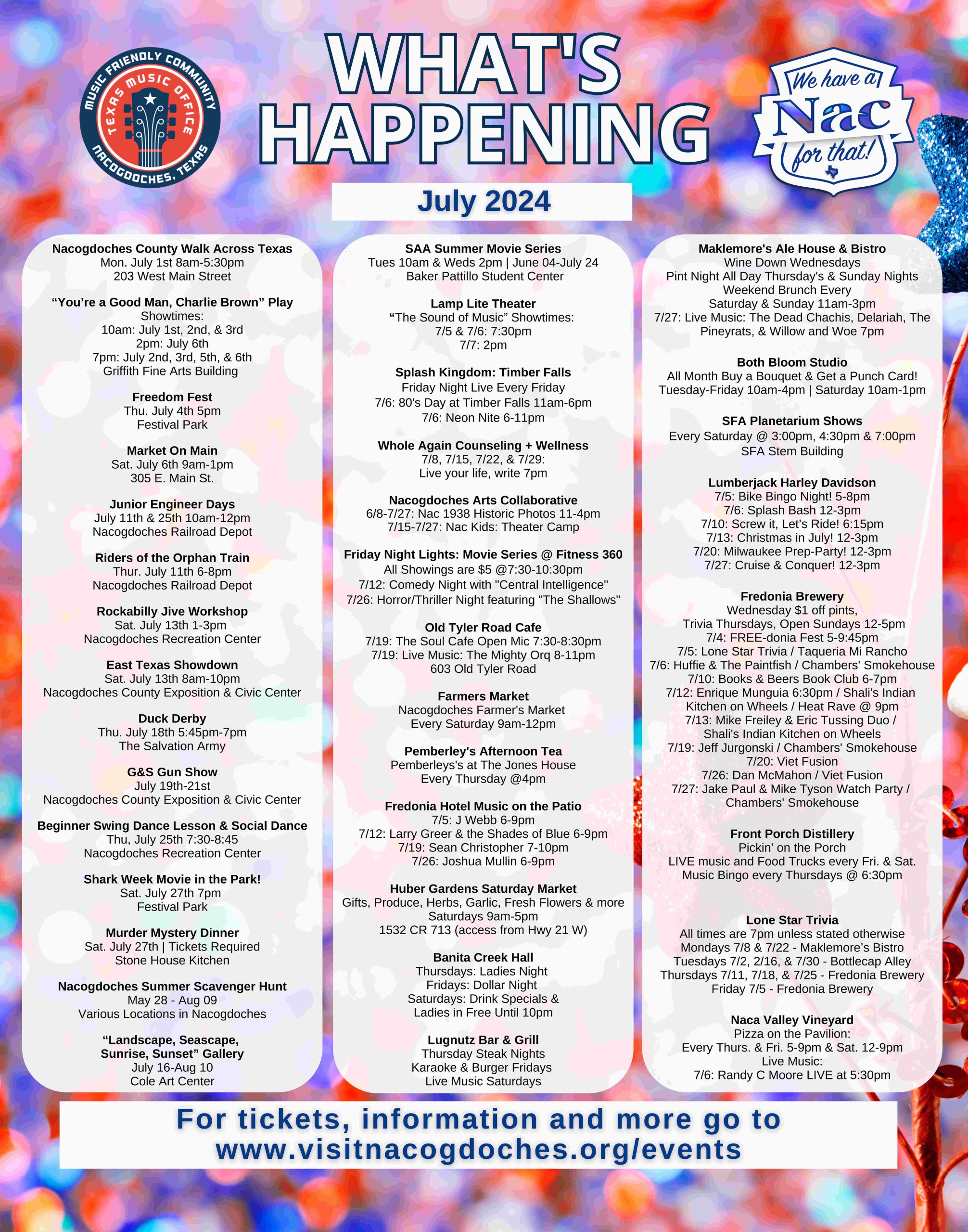 What's Happening NAC - July